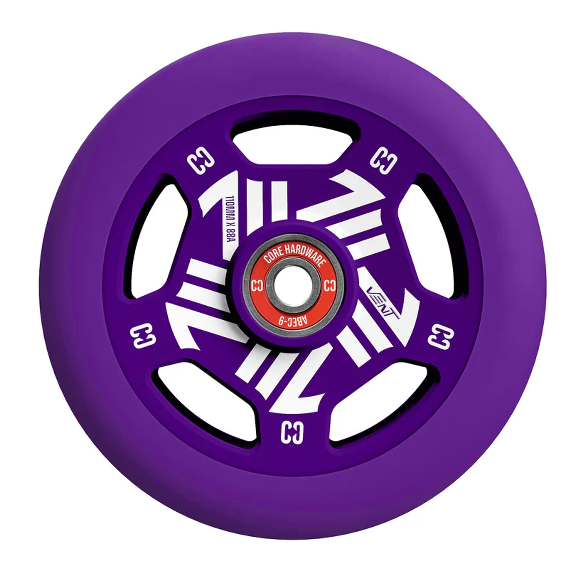 Core Vent Hollow Wheel - 110mm - Purple - Wheels - Dogg Scooters