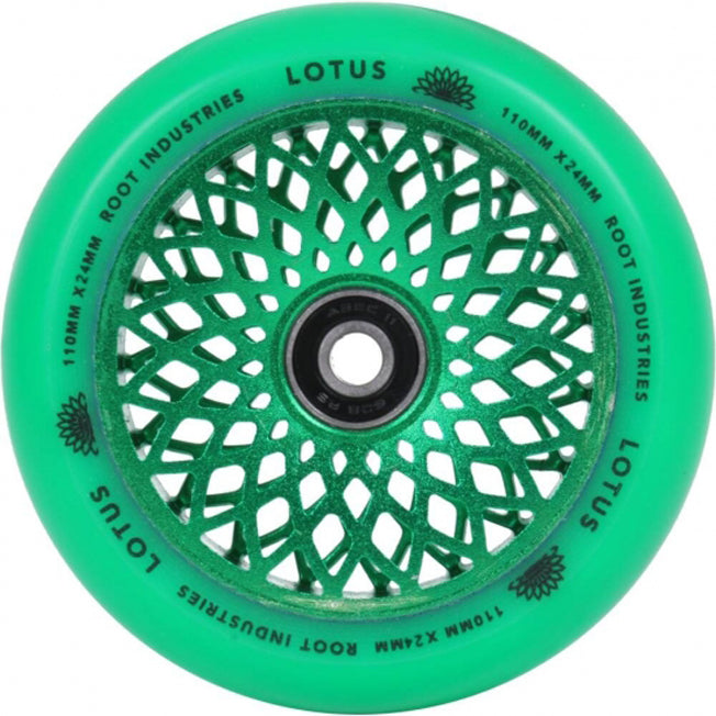 Root Lotus Wheel - 110mm - Green - Pair - Wheels - Dogg Scooters