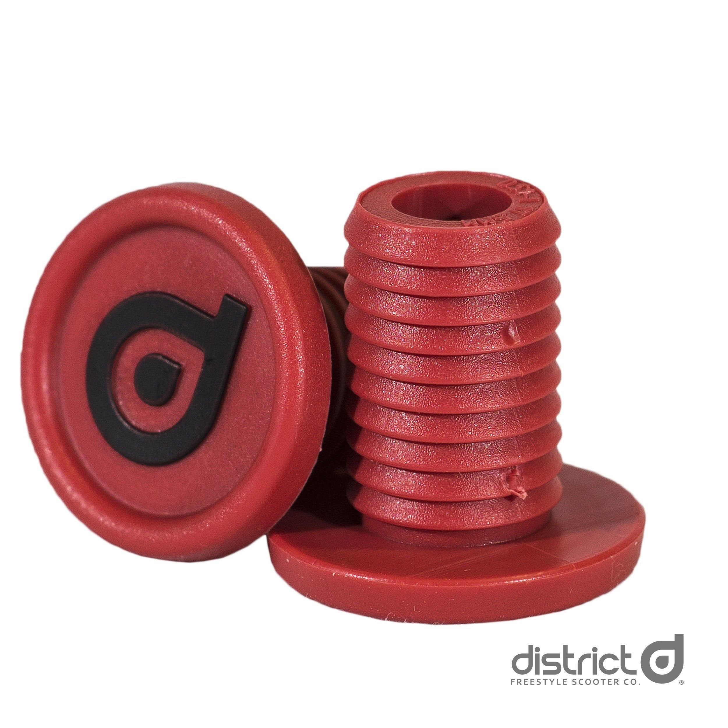 District S-Series BE15S Bar Ends Steel Bars Red - Bar Ends - Dogg Scooters
